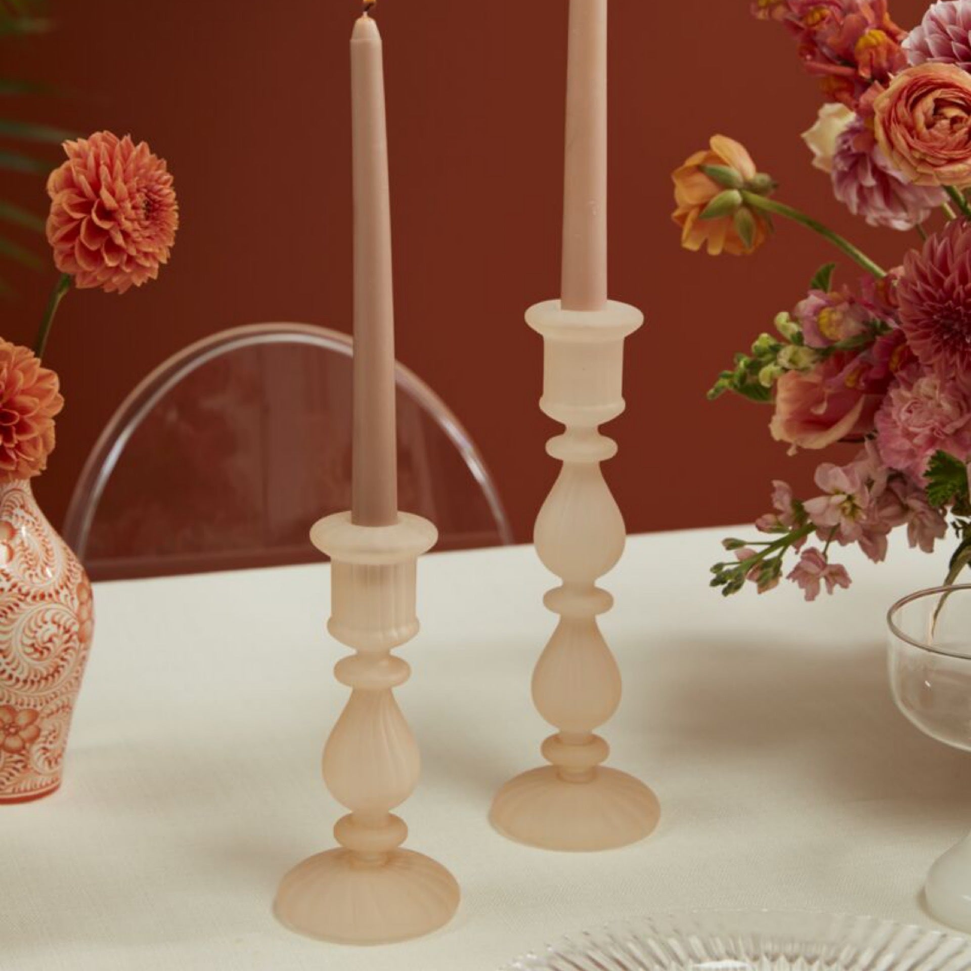 Candlestick Glass Pink Blush | The Finest Details